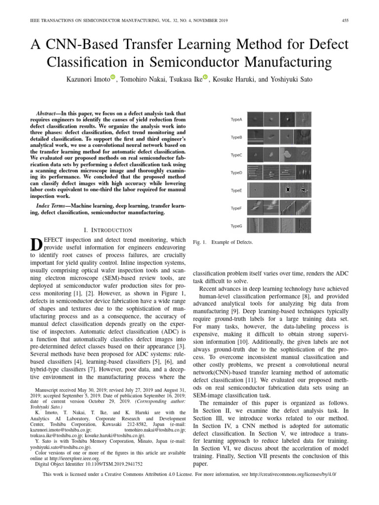 CNN Transfer Learning for Defect Classification | PDF | Deep Learning ...