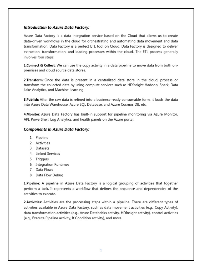 Azure Data Factory Complete Guide Pdf 