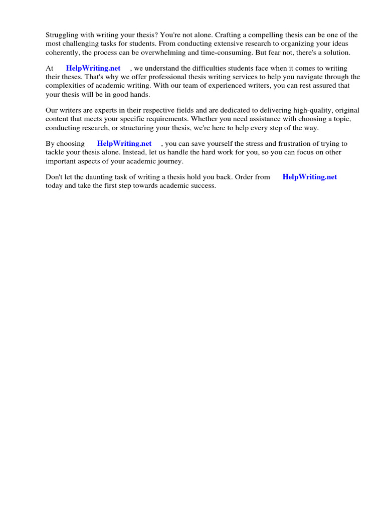 Main Thesis Example | PDF