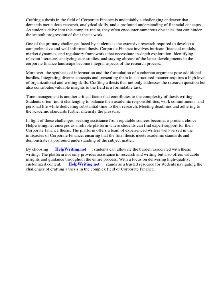 Thesis Topics Corporate Finance | PDF | Banks | Thesis