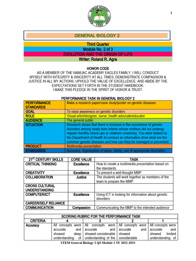 STEM Gen Bio 2 Q3M2 | PDF | Geologic Time Scale | Evolution
