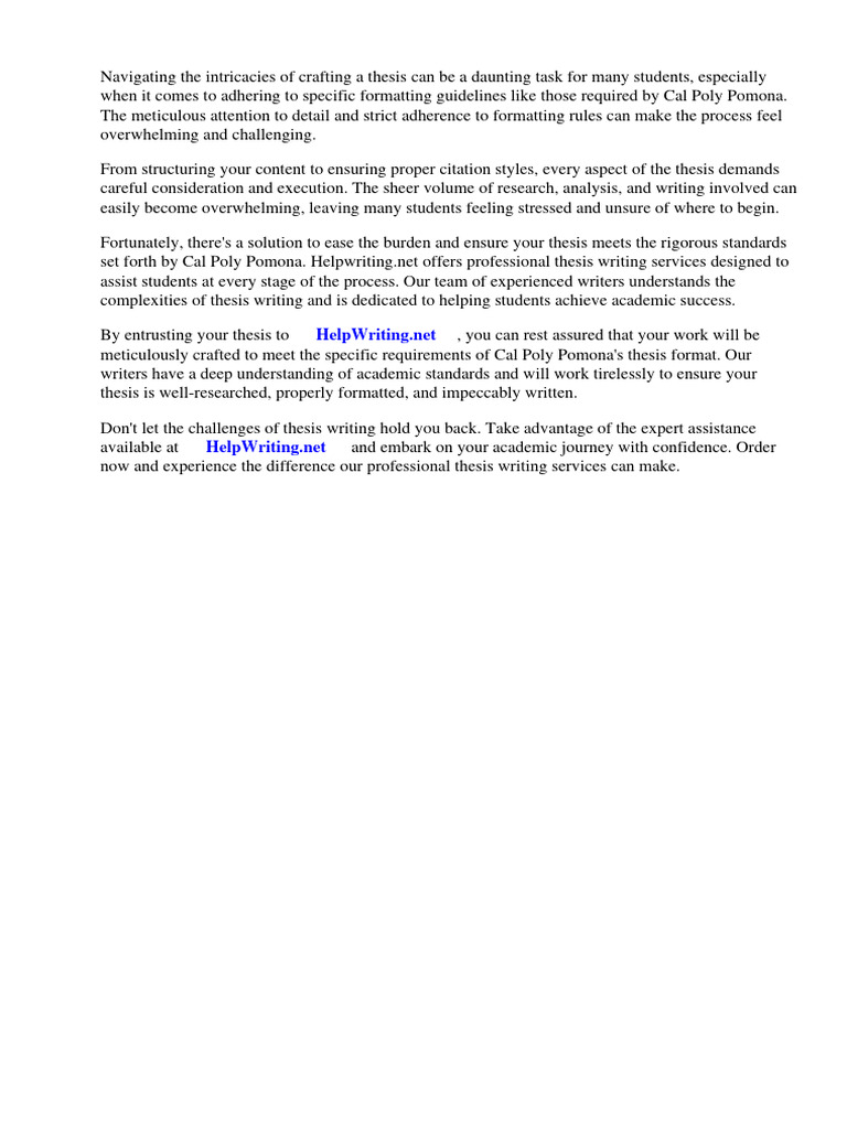 Cal Poly Pomona Thesis Format | Download Free PDF | Thesis | Sat