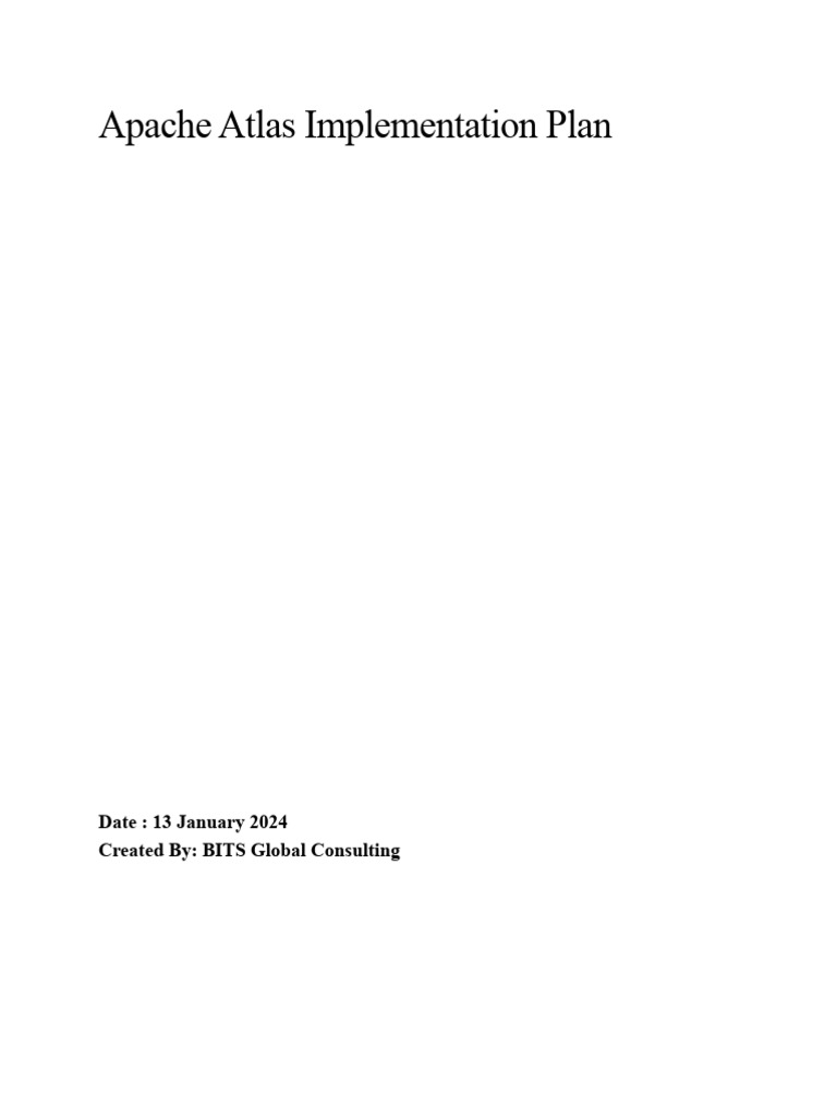 Apache Atlas Implementation Plan | PDF