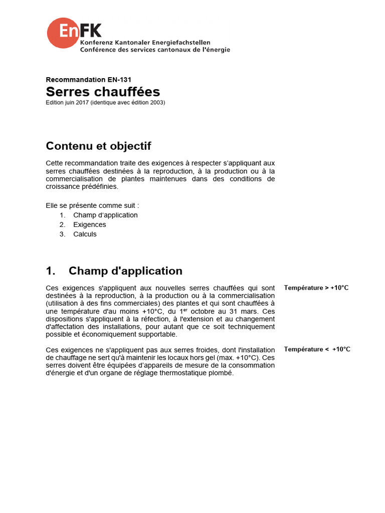 EN-131-f Serres Chauffees | PDF