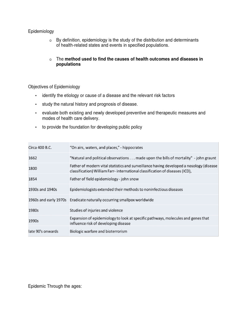 Epidemiology Lesson | PDF