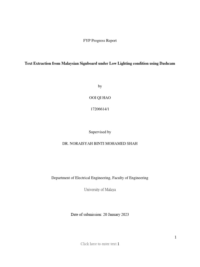 QiHao FYP Progress Report | PDF