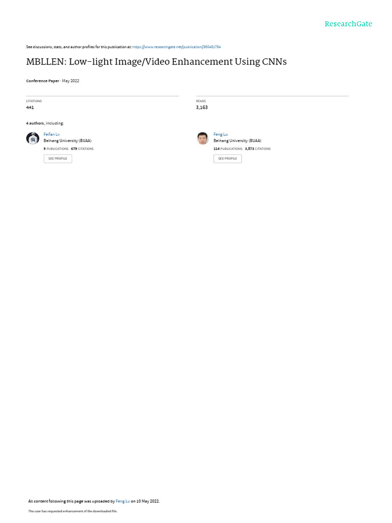 MBLLEN | PDF | Deep Learning | Image Editing