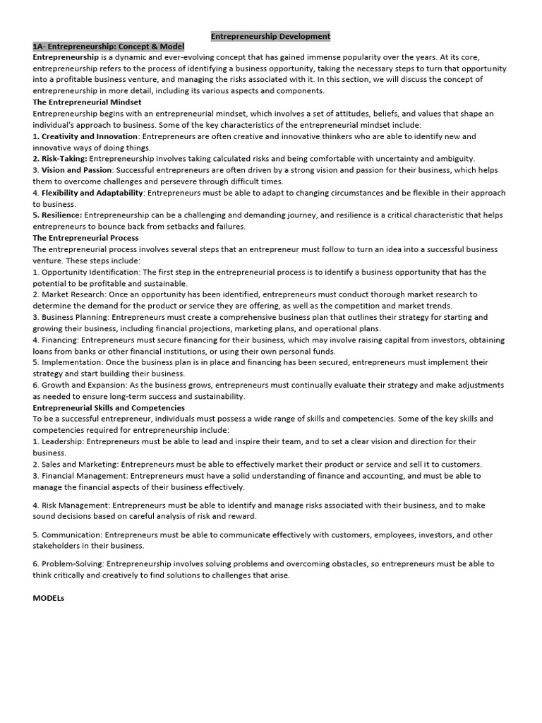 Understanding Entrepreneurship Essentials | PDF | Entrepreneurship ...