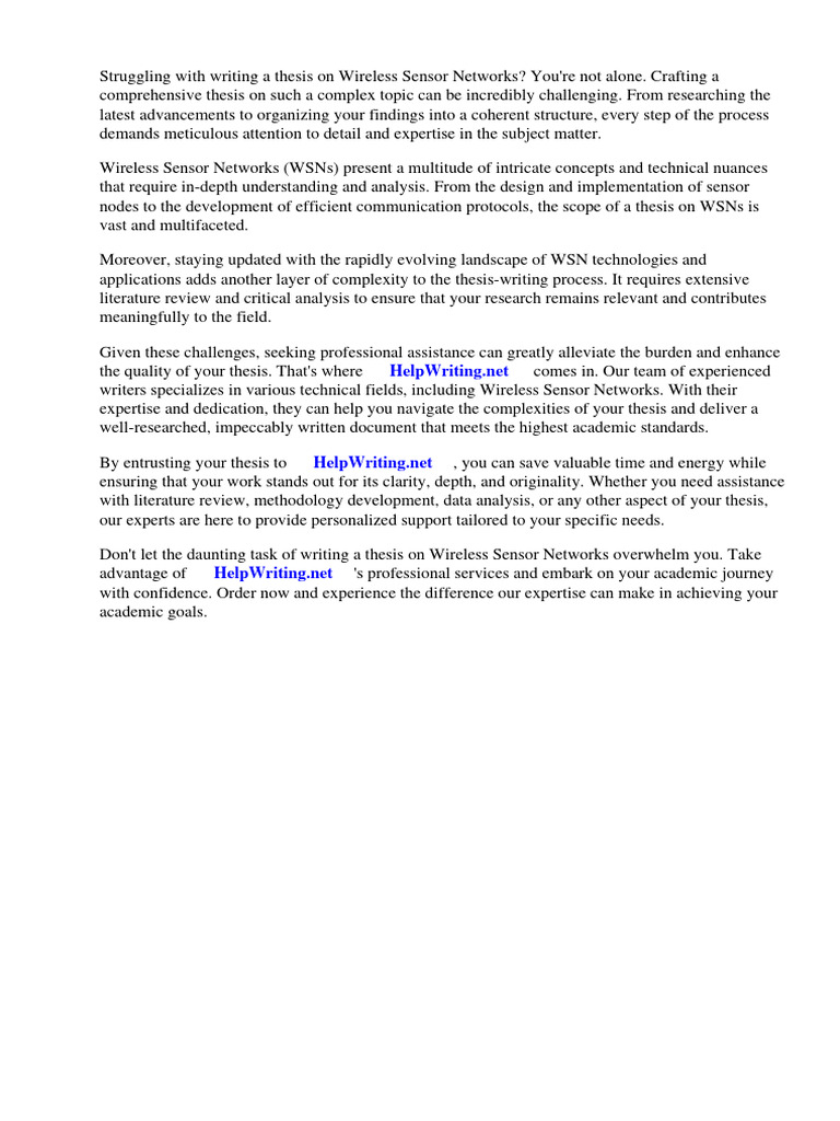 Thesis On Wireless Sensor Networks Pdf Wireless Sensor Network Computer Network