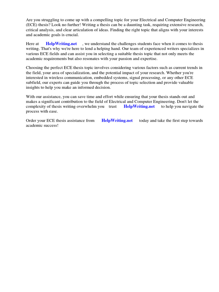 Possible Ece Thesis Topics | PDF | Thesis | Electronic Engineering