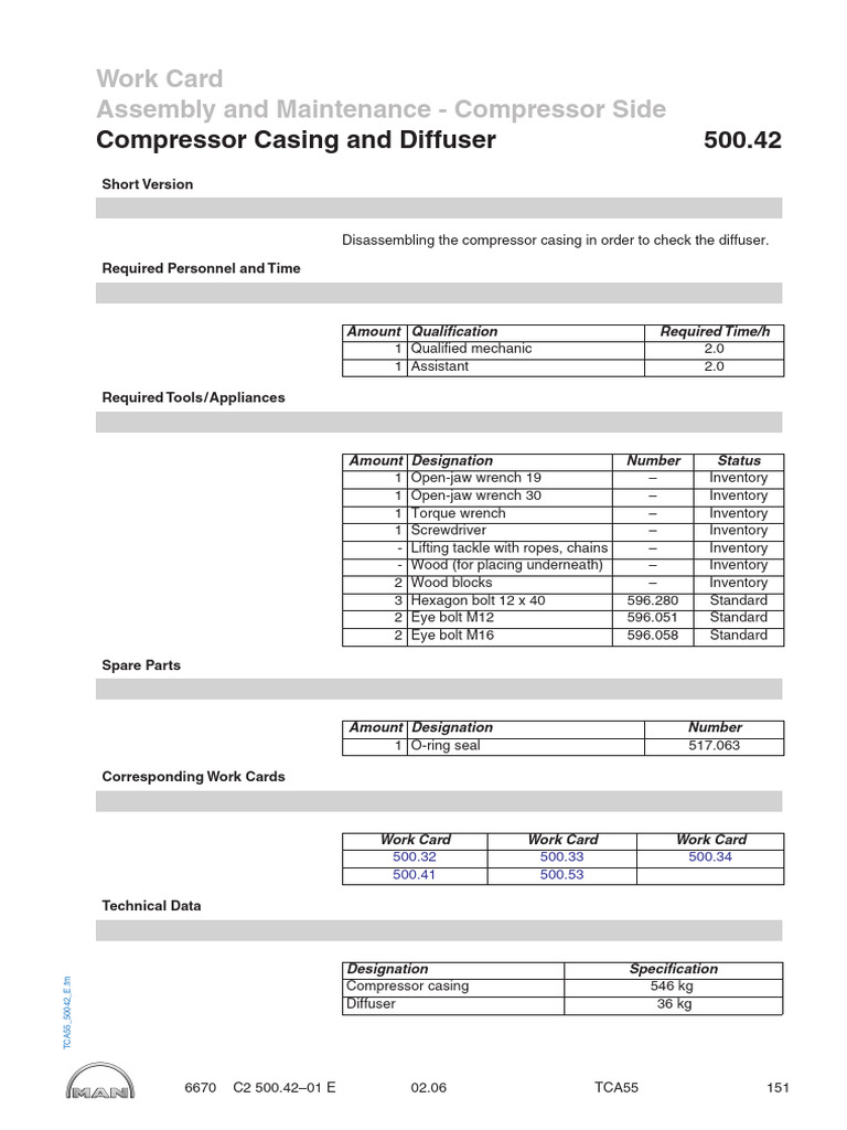 Compressor Casing and Diffuser 500.42 | PDF | Nut (Hardware) | Metalworking