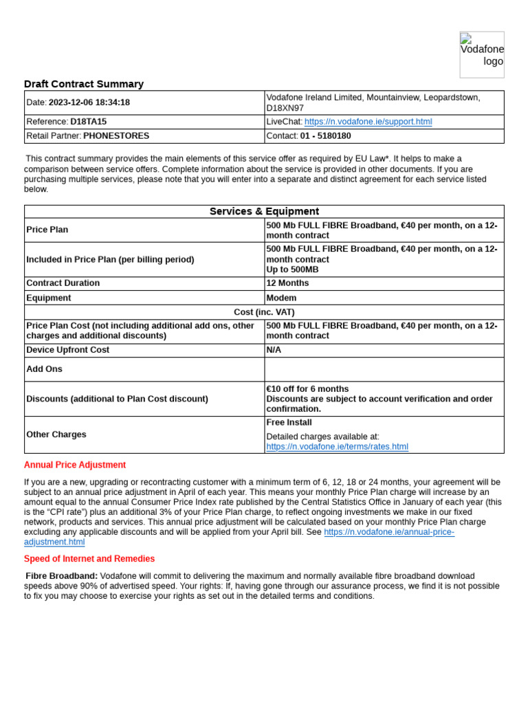K1701887765851-Contract Summary Sheet - Camila&Luiz Verona | PDF ...