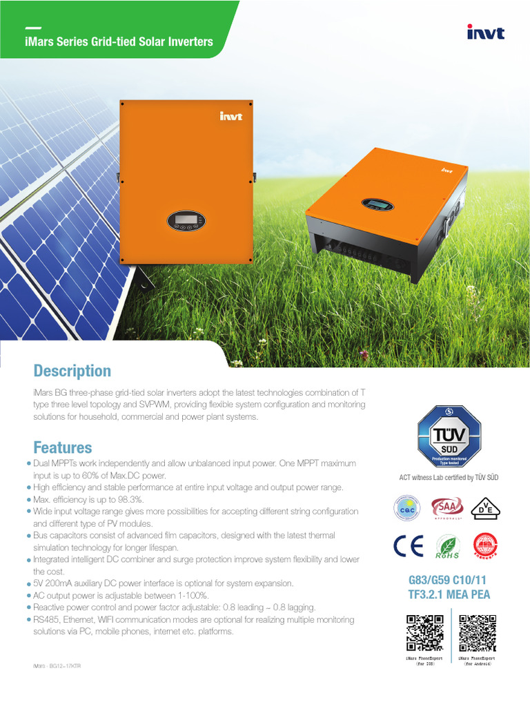 iMars BG Series Solar Inverters Overview | PDF | Power Inverter ...