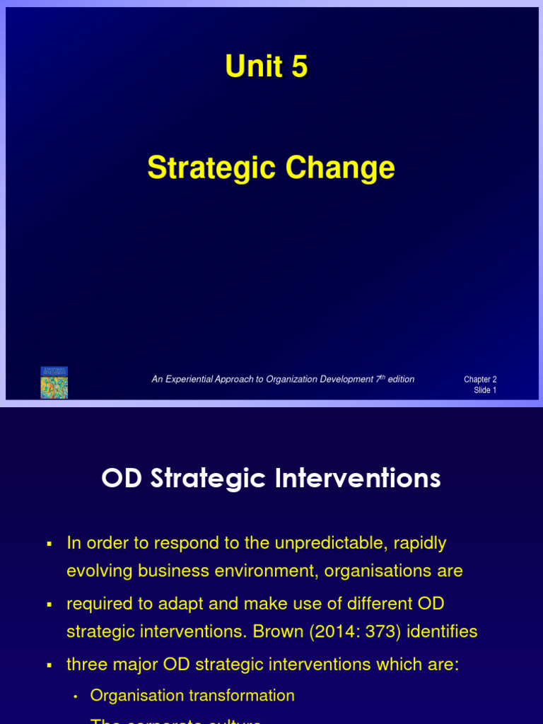 Unit 5-STRATEGIC CHANGE | Download Free PDF | Organization Development | Organizational Culture