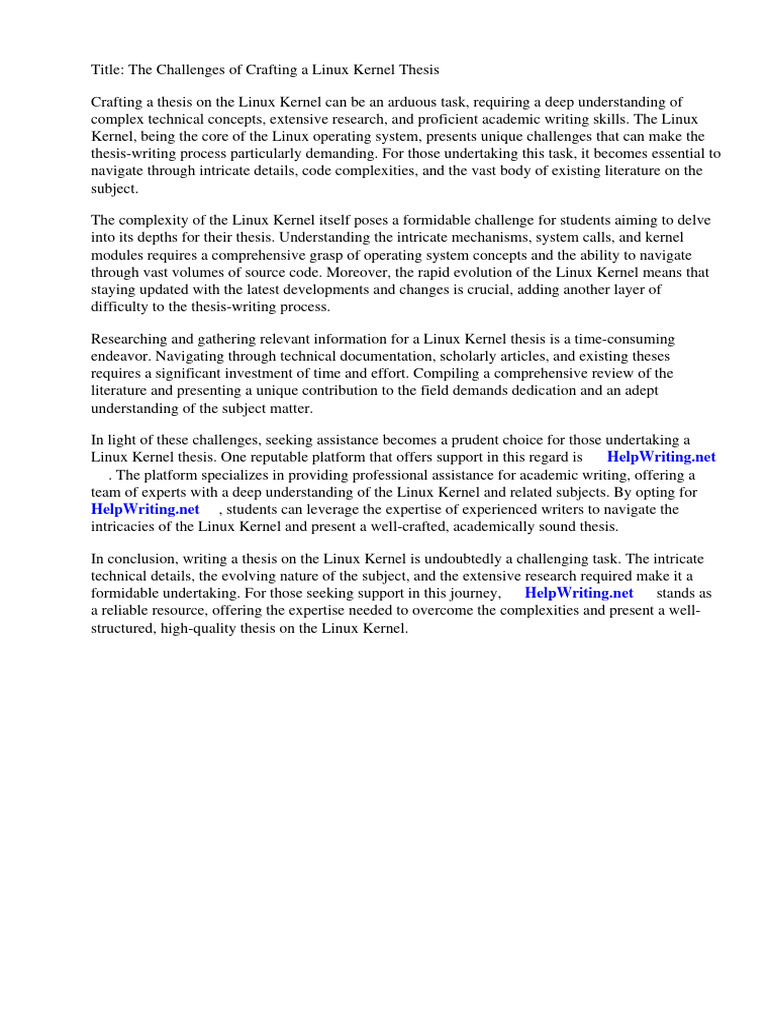 Linux Kernel Thesis | PDF