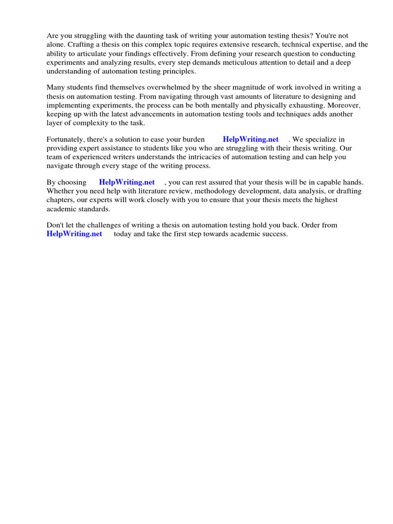 Automation Testing Thesis | PDF | Software Testing | Automation Automation Testing Thesis | PDF | Software Testing | Automation