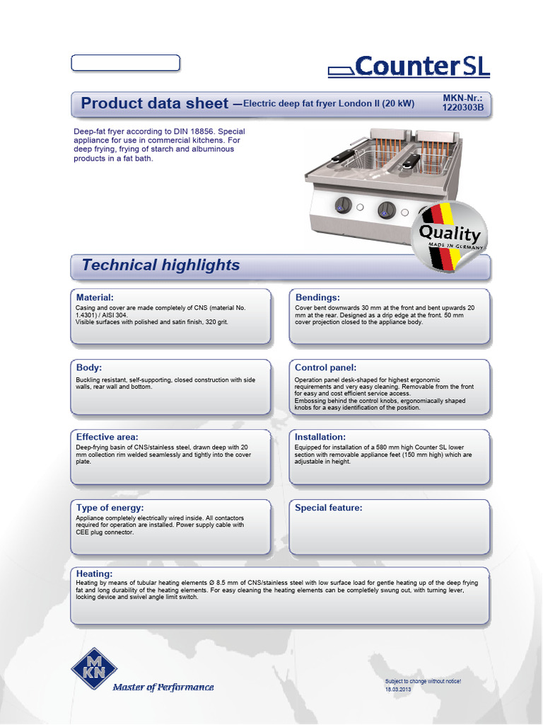 MKN London II Deep Fat Fryer Parts Guide | PDF | Manufactured Goods ...