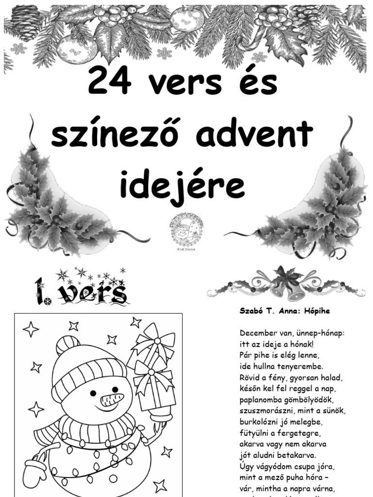 Adventi Versek Színezőkkel | PDF