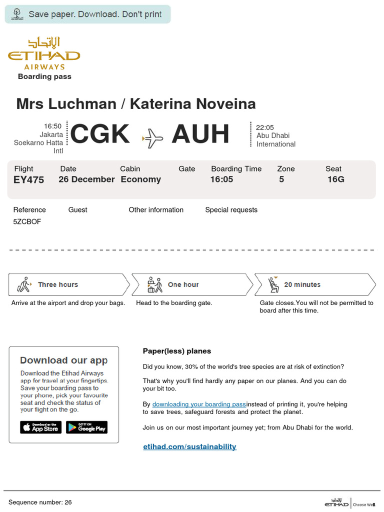 Check-in confirmation | PDF