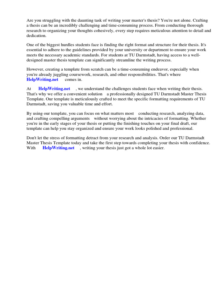 Tu Darmstadt Master Thesis Template | PDF | Thesis | Finite Element Method Tu Darmstadt Master Thesis Template | PDF | Thesis | Finite Element Method