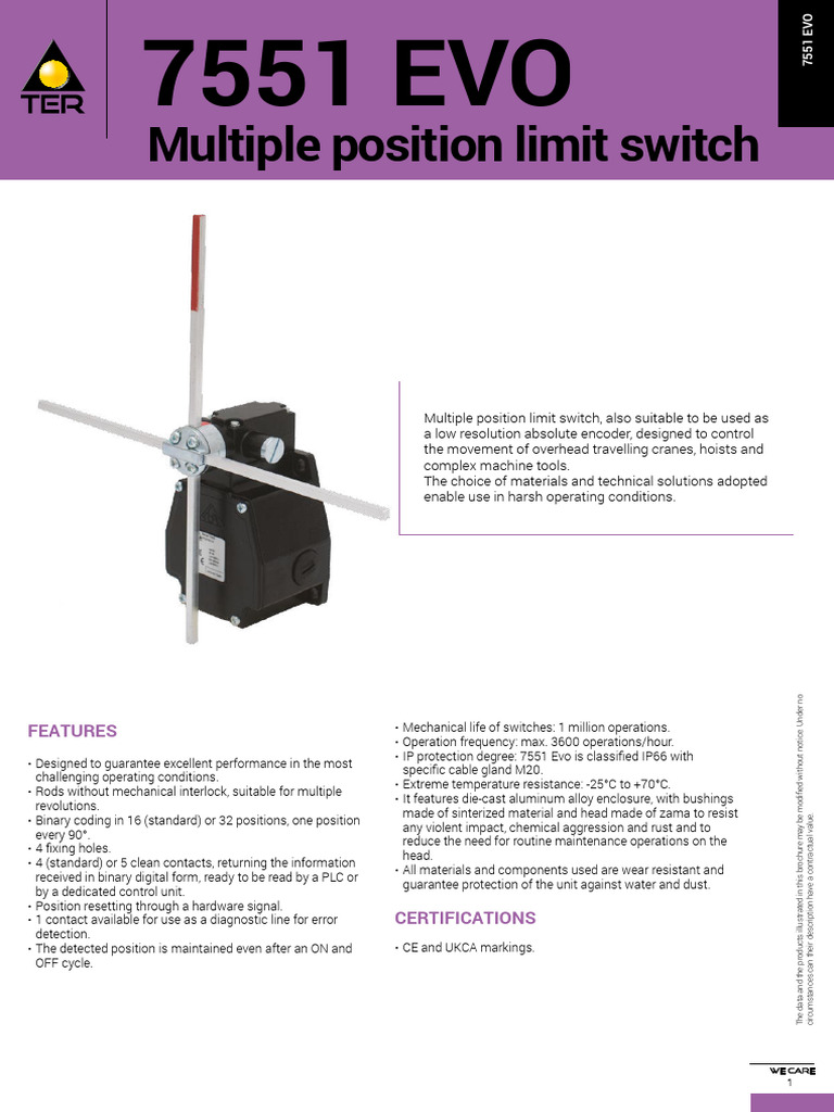 Multiple Position Limit Switch 7551 Evo | PDF