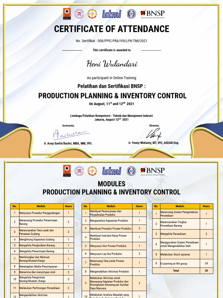 Sertifikat Ppic | PDF