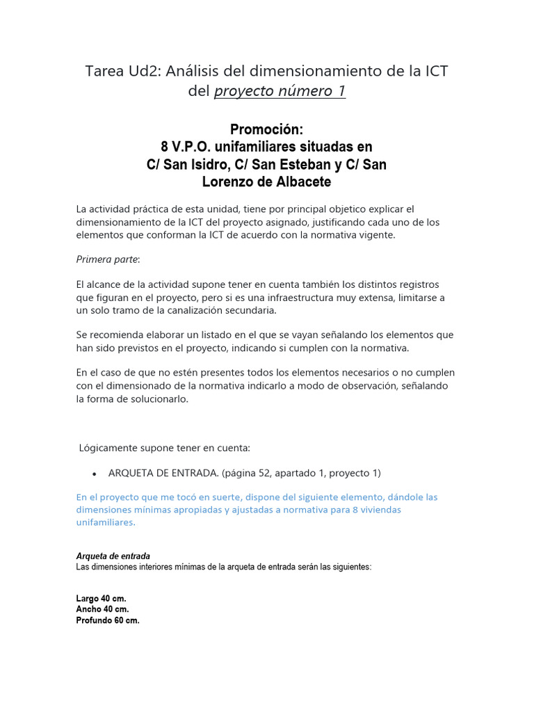 Dimensionamiento ICT Proyecto VPO Albacete | PDF | Fibra óptica | Ingeniería de Edificación