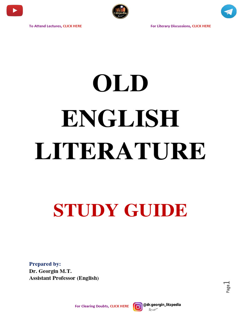 Old English Literature-Study Guide | PDF | King Arthur | Celts