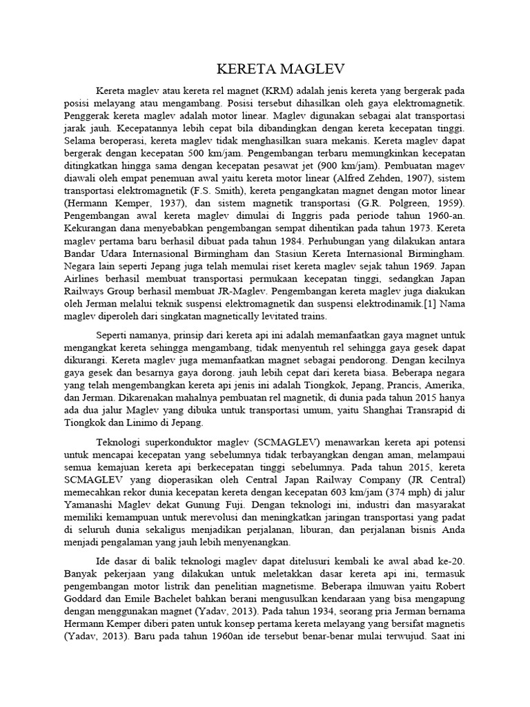 Kereta Maglev | PDF