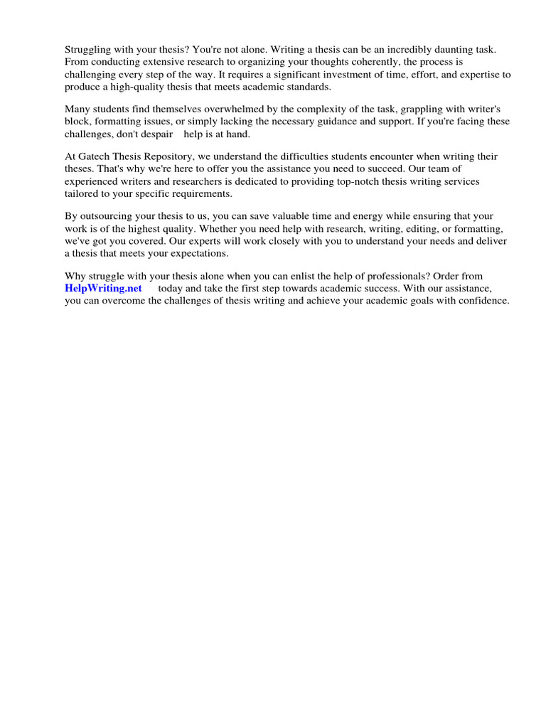 Gatech Thesis Repository | PDF | Career & Growth