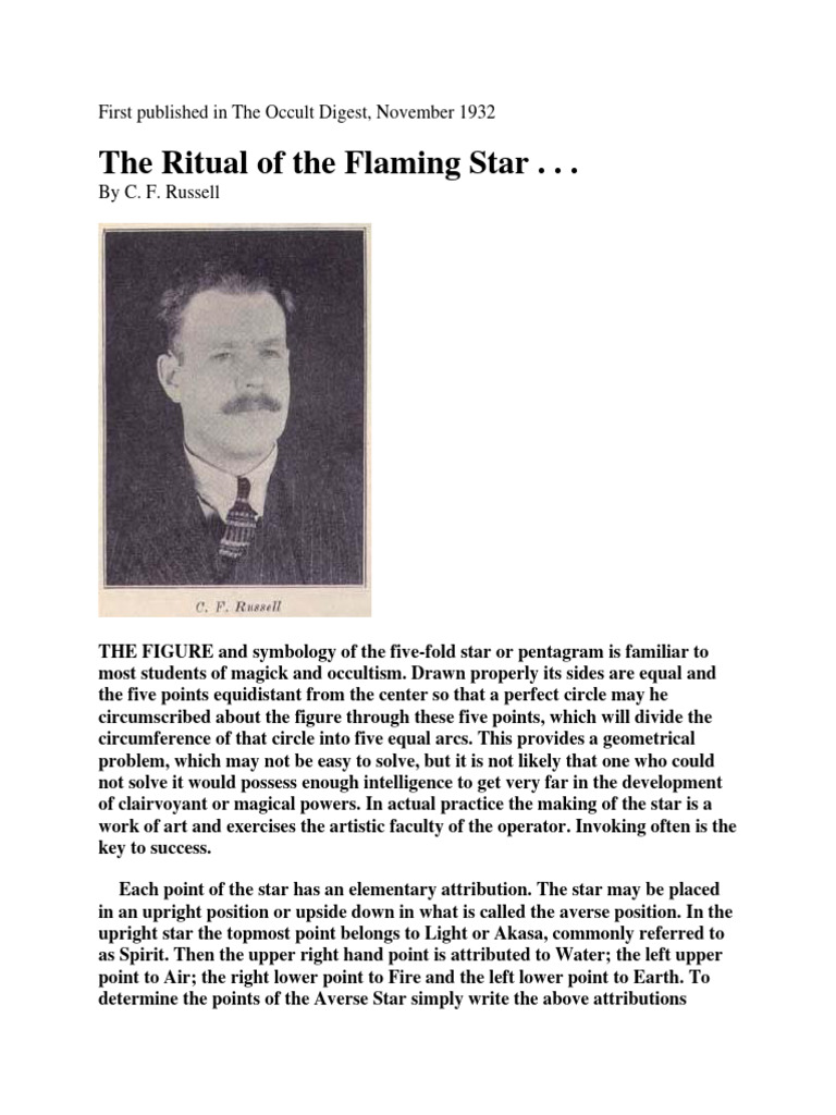 The Ritual of The Flaming Star | PDF | Self-Improvement