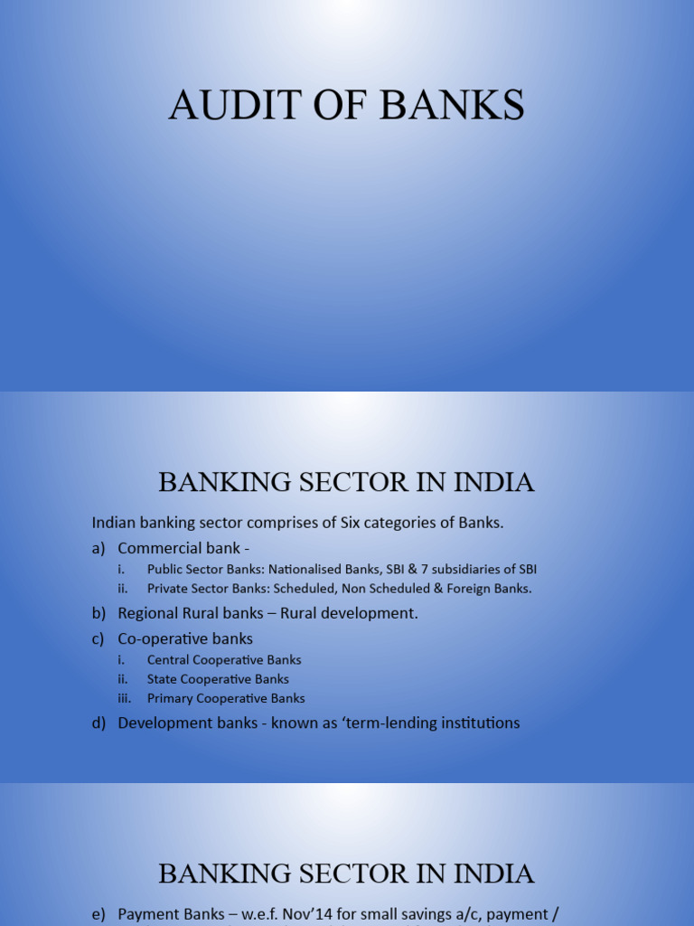 Audit of Banks | PDF