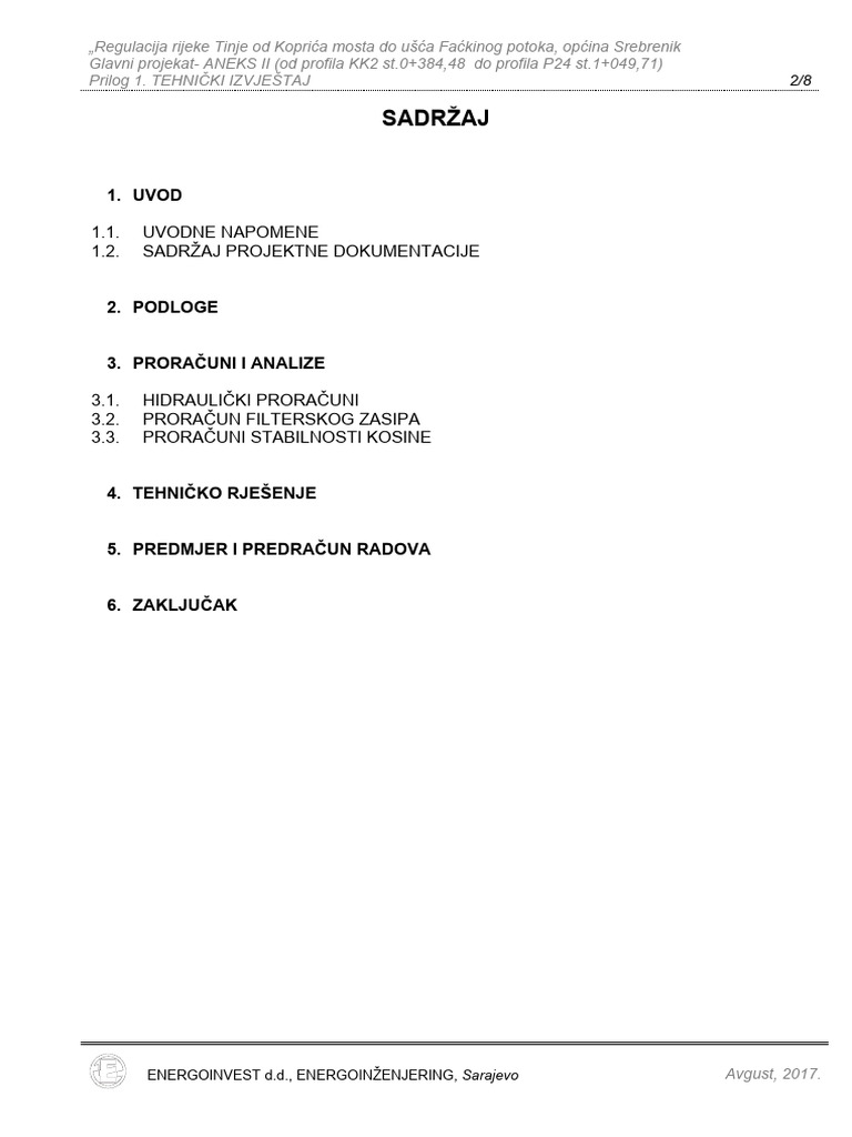 Prilog 1.tehnicki Izvjestaj | PDF