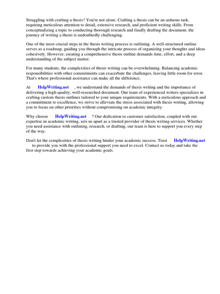 Sample of Thesis Outline | PDF | Thesis | Apa Style