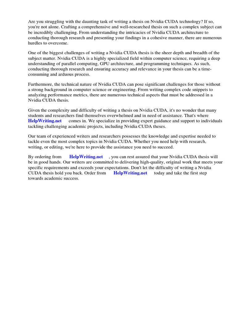 Nvidia Cuda Thesis | PDF | Graphics Processing Unit | Parallel Computing