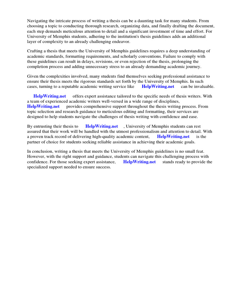 University of Memphis Thesis Guidelines | PDF | Microsoft Power Point | Thesis