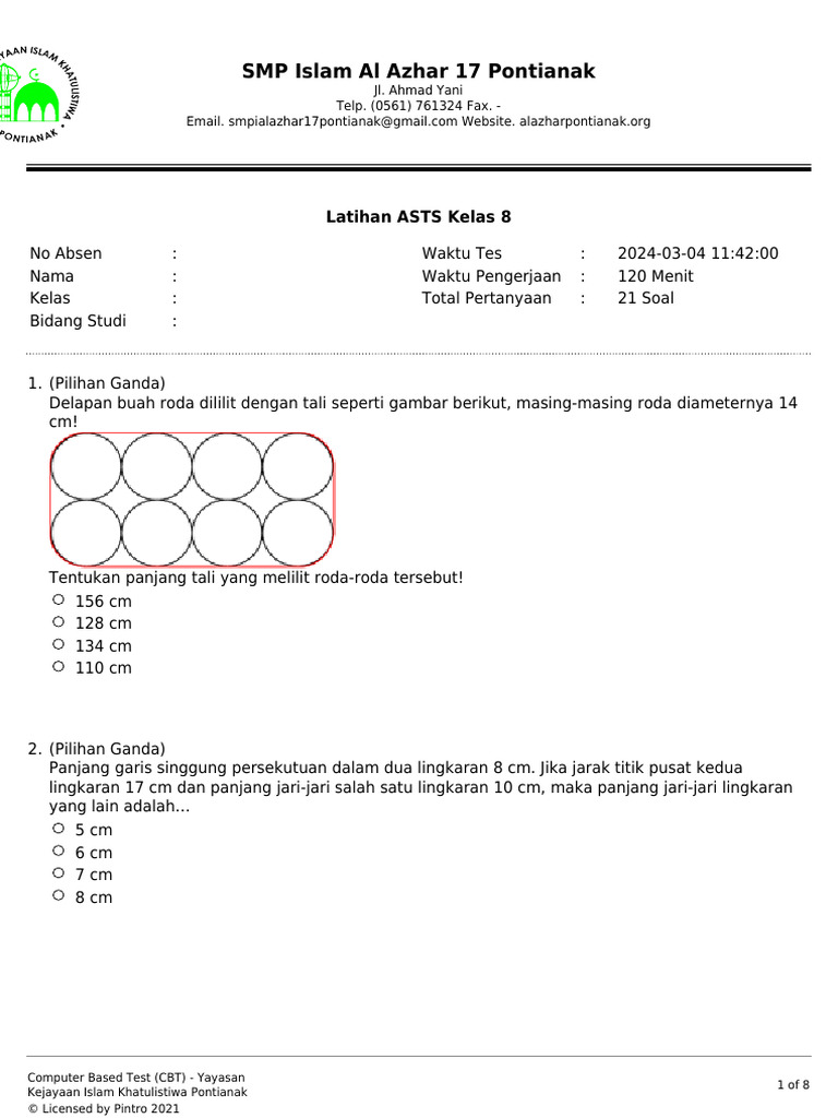 Latihan ASTS Kelas 8 | PDF
