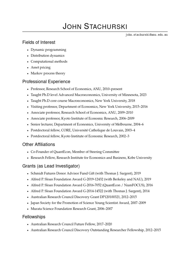 John Stachurski | PDF | Mathematical Economics | Mathematical Optimization