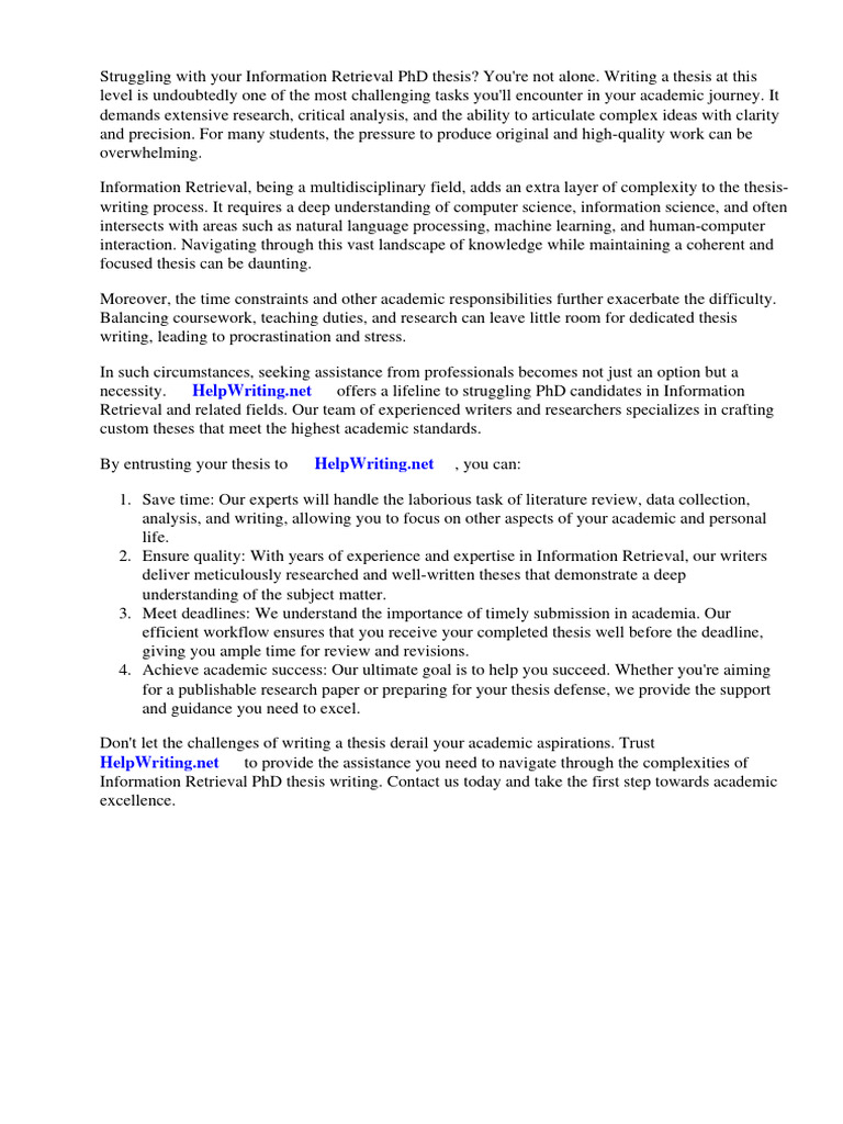 Information Retrieval PHD Thesis | PDF | Information Retrieval | Information