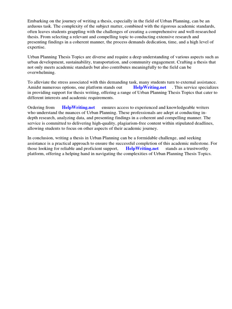 Urban Planning Thesis Topics List | PDF | Urban Design | Sustainability