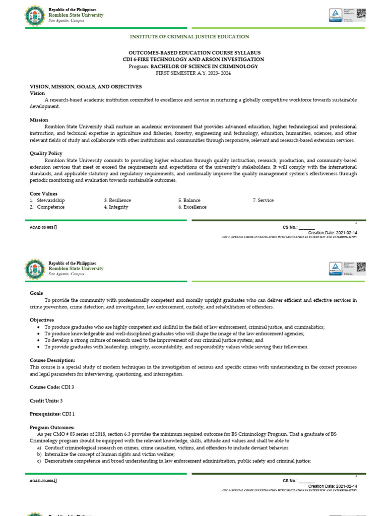 CDI 3 - Special Crime Investigation With Simulation On Interview and Interrogation UPDATED ...