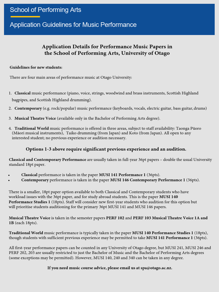 Lexi Cucchiaro's MUSI 140 Application Form | PDF | Classical Music ...