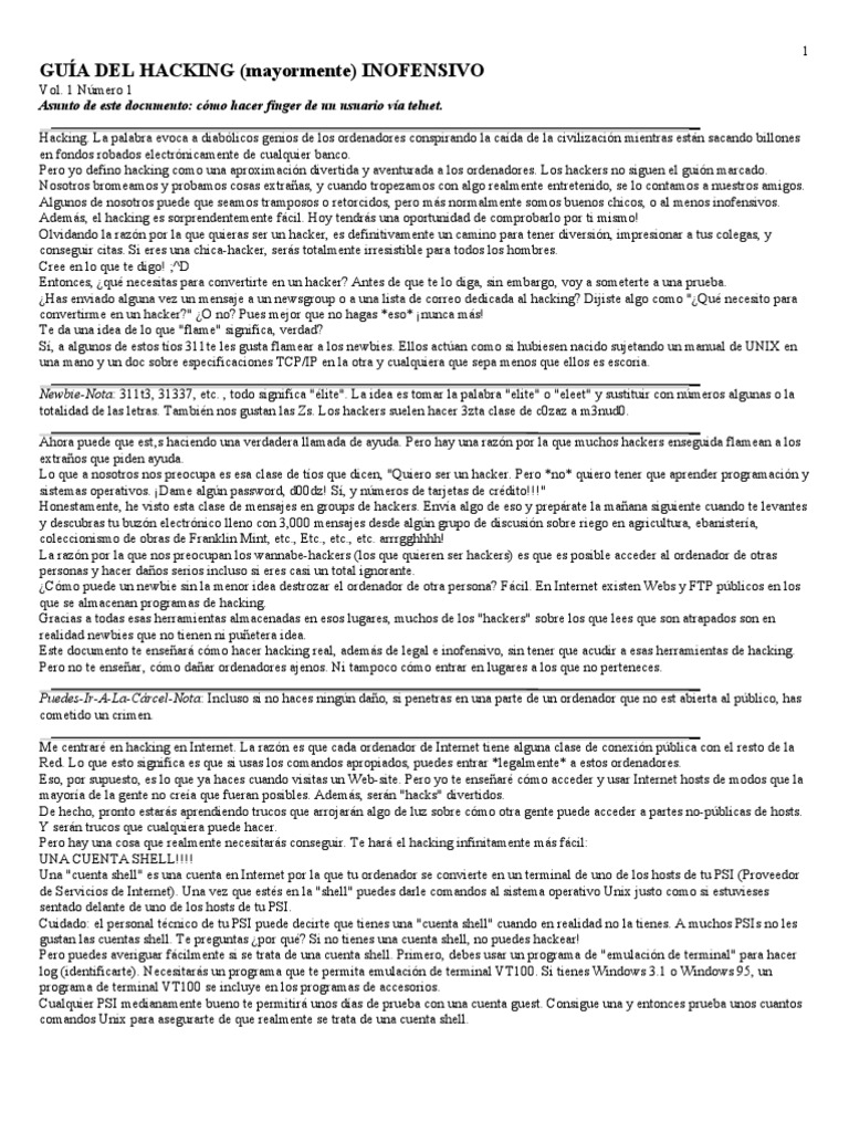 GUÍA DEL HACKING en Telnet All | PDF | Computadoras