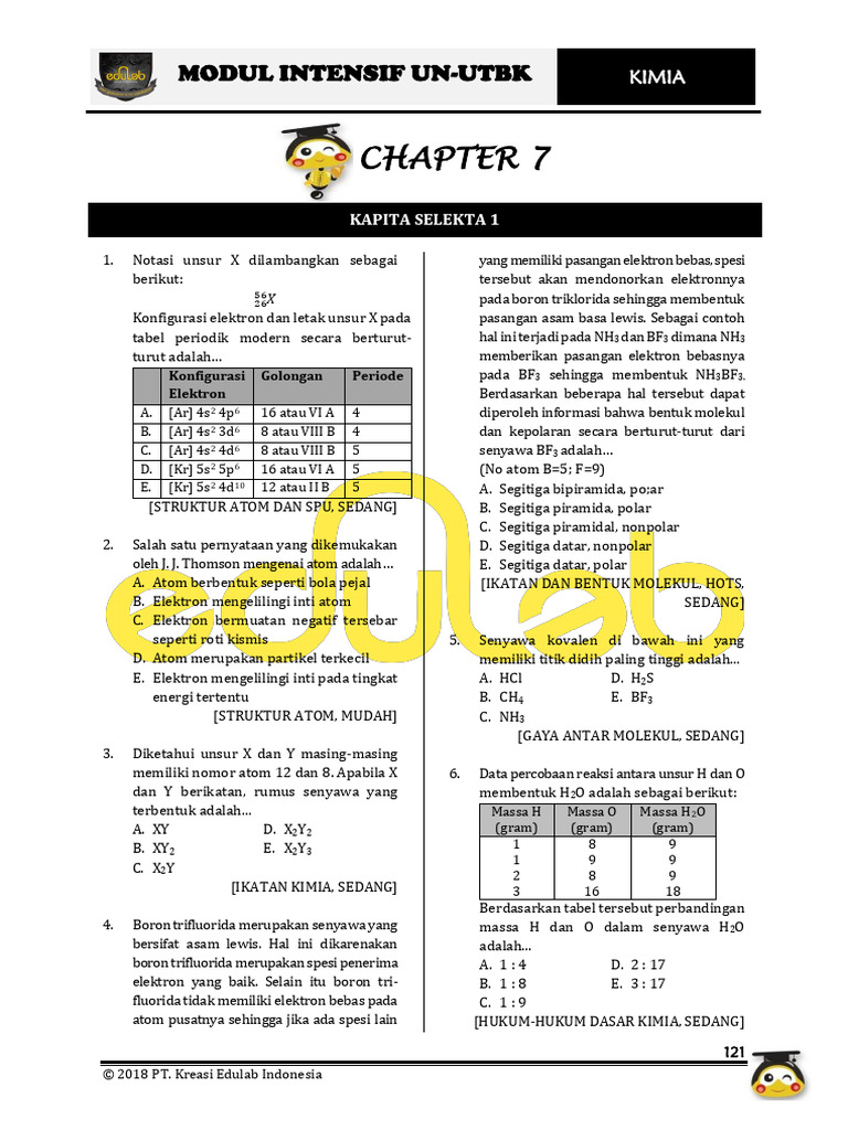 Latsol US Kimia 1 | PDF