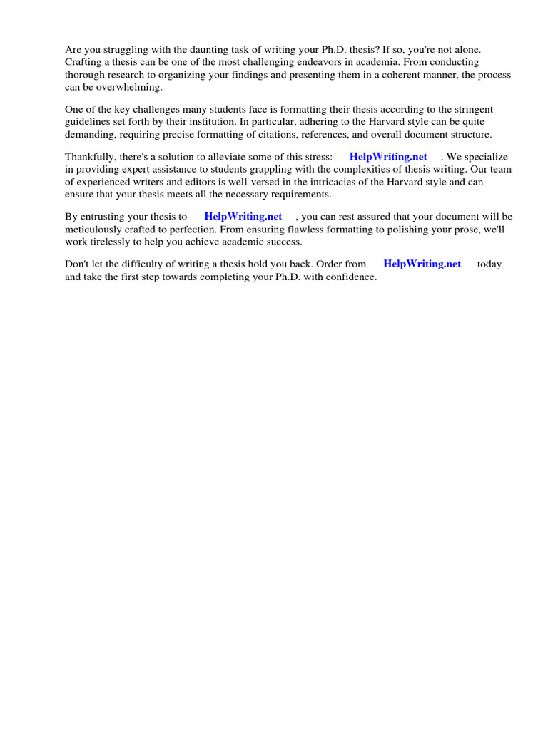 PHD Thesis Latex Template Harvard | PDF