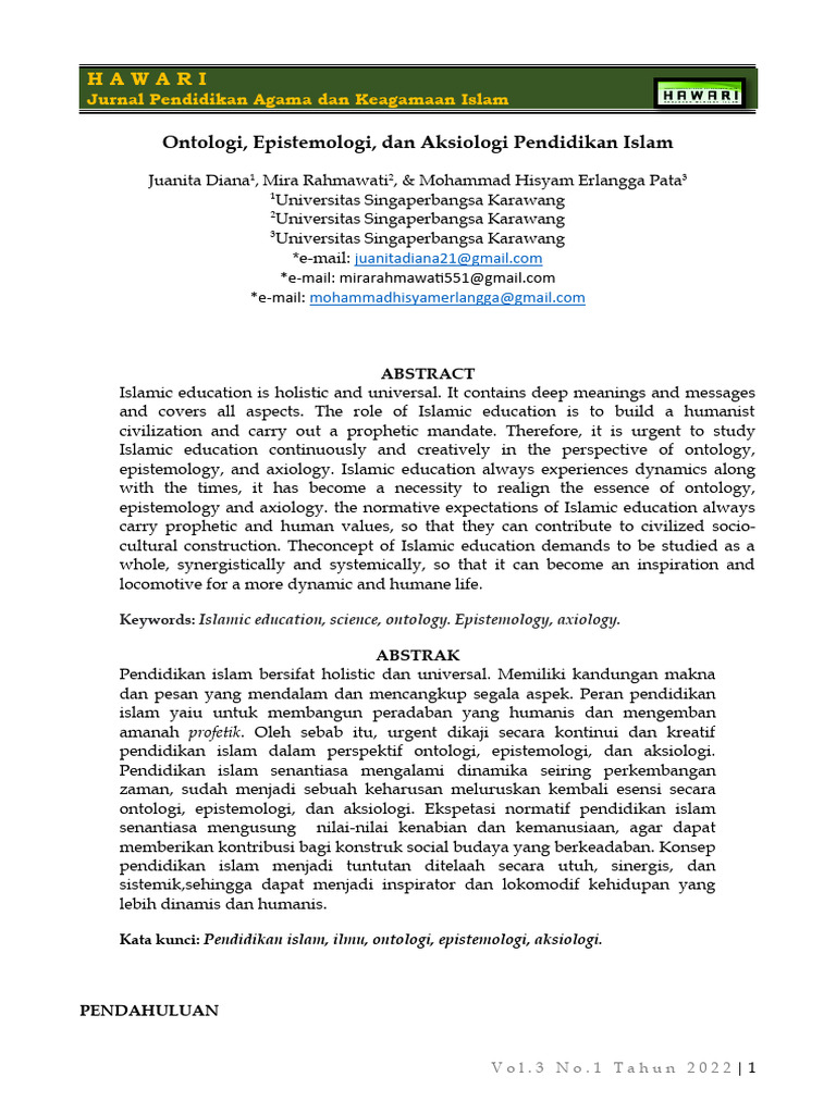 Jurnal Artikel Kel.12 Filsafat Pendidikan | PDF