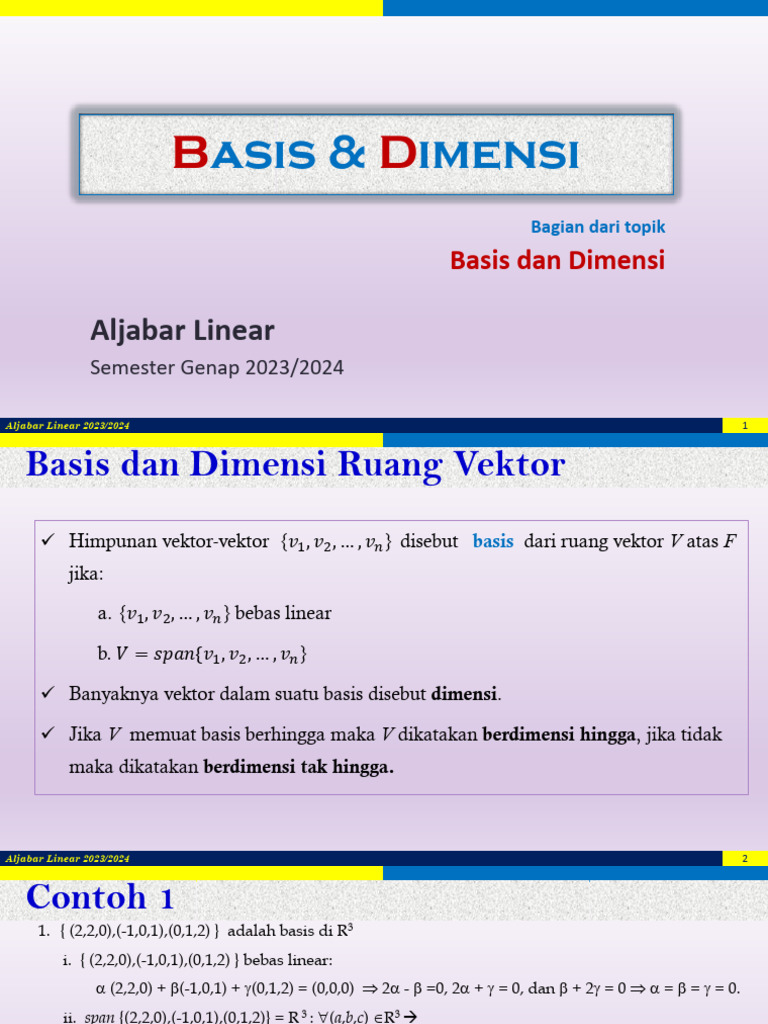 Basis Dan Dimensi - 2024 | PDF