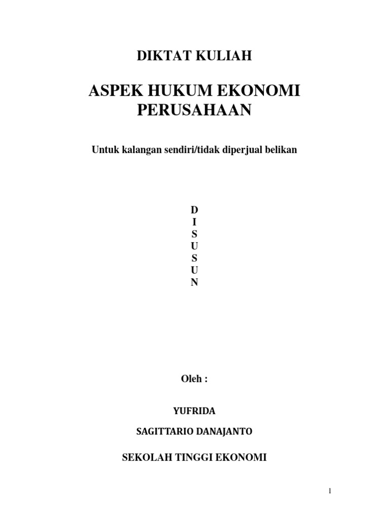 BUKU 1 Aspek Hukum Dalam Perusahaan | PDF | Politik | Ilmu Sosial