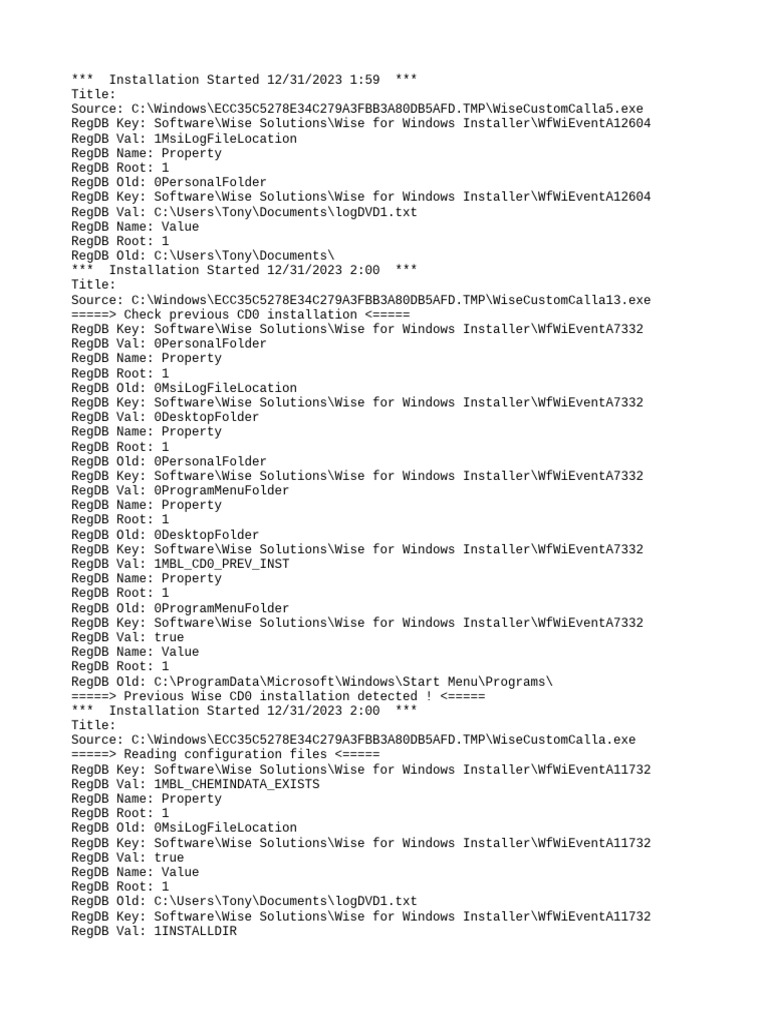 Log DVD1 | PDF | Installation (Computer Programs) | Computer File