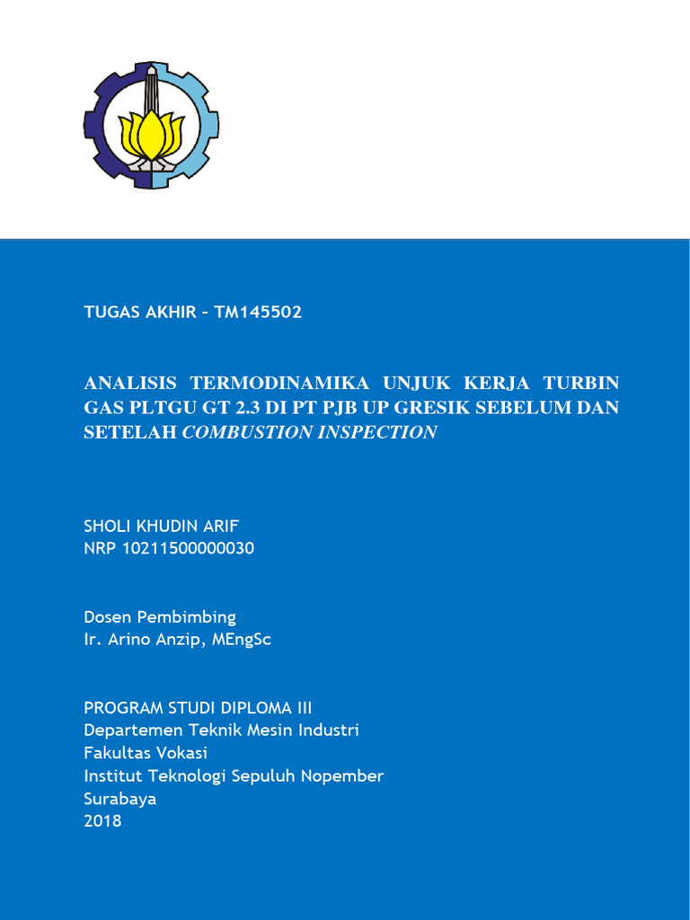 Analisis Termodinamika Unjuk Kerja Turbin | PDF